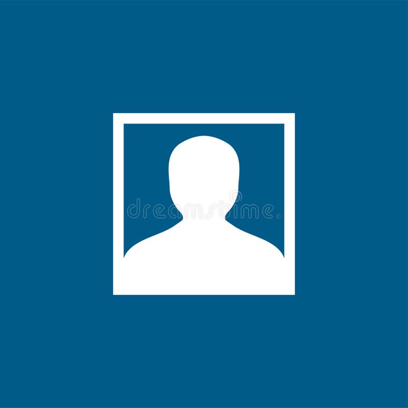 Avatar Icon on Blue Background. Blue Flat Style Vector Illustration ...