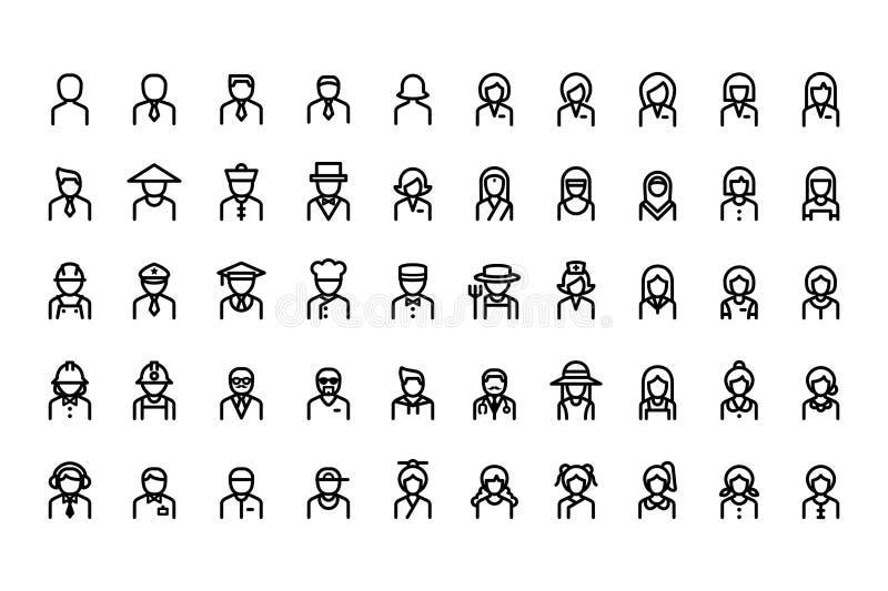 50 Avatar Icons Simple Vector Perfect Illustrations Stock Vector ...