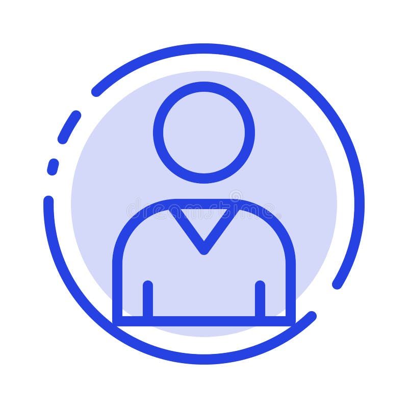 Avatar, Interface, User Blue Dotted Line Line Icon Stock Vector ...