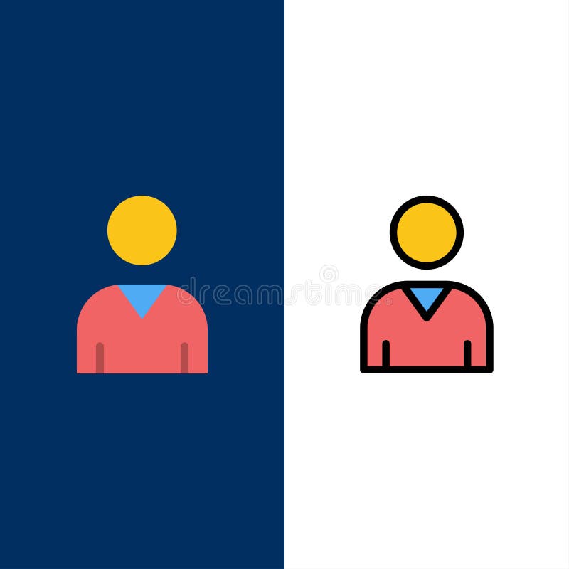 Avatar, Interface, User Icons. Flat and Line Filled Icon Set Vector ...