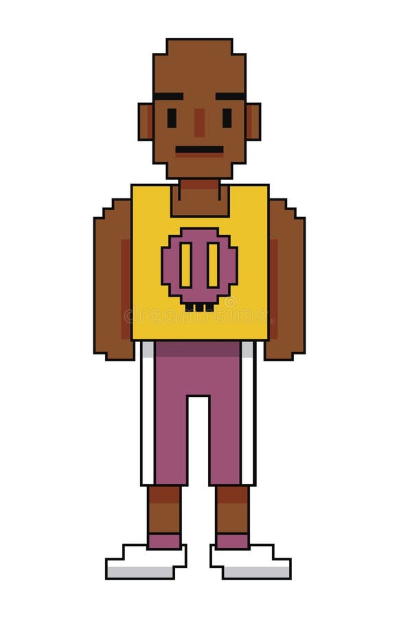 Avatar Joven De Afro Pixelado Ilustración del Vector - Ilustración de ...