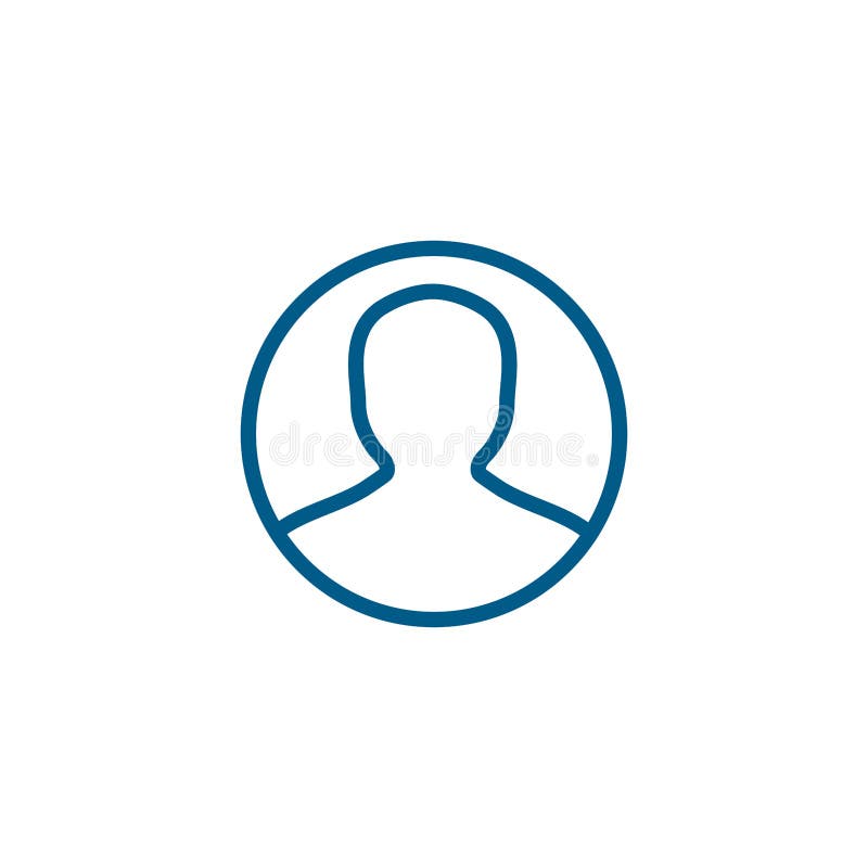 Avatar Line Blue Icon on White Background. Blue Flat Style Vector ...