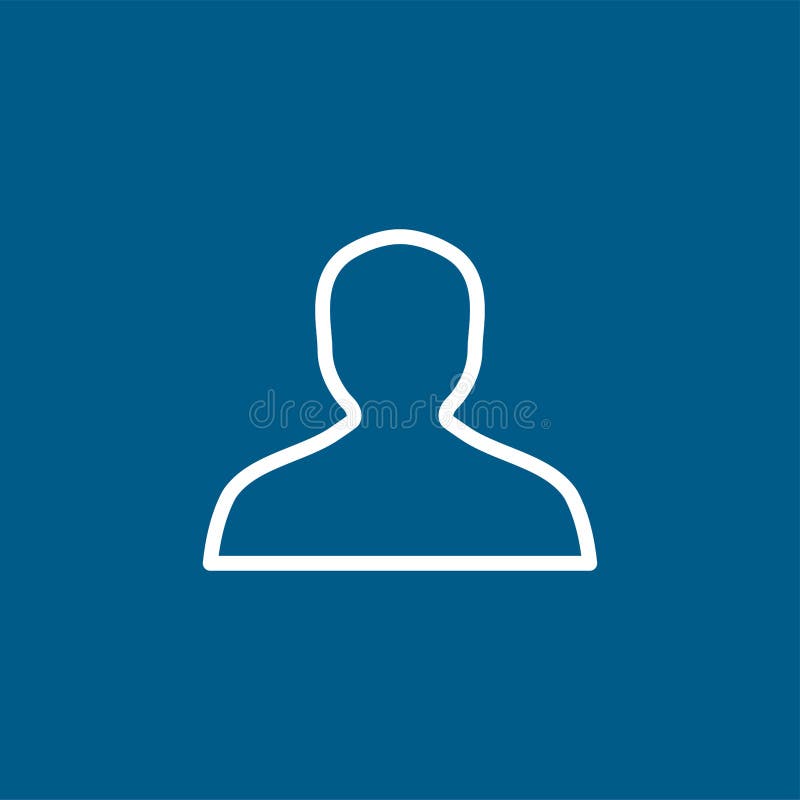 Avatar Line Icon on Blue Background. Blue Flat Style Vector ...