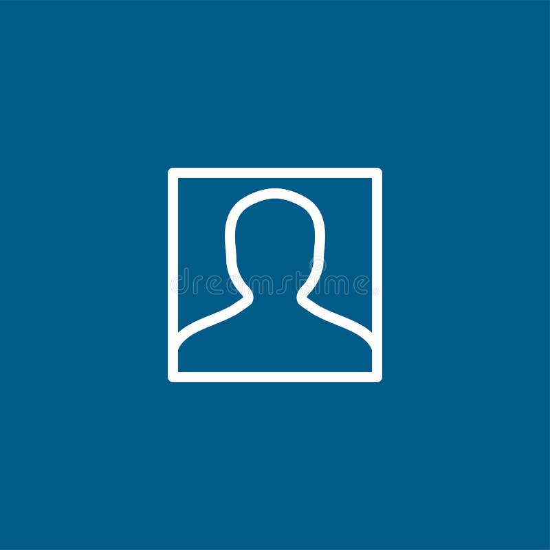 Avatar Line Icon on Blue Background. Blue Flat Style Vector ...