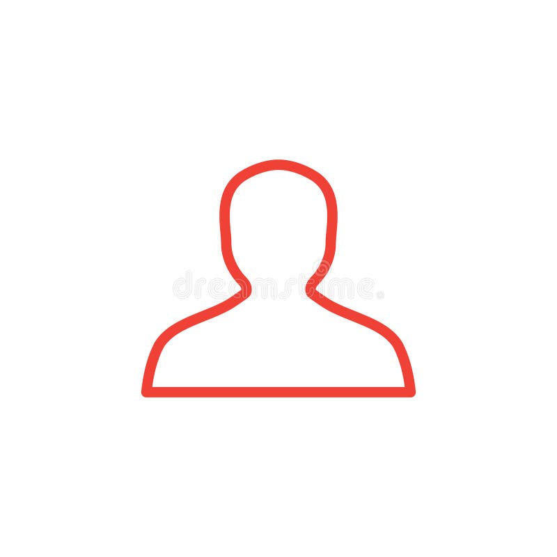 Avatar Red Icon on White Background. Red Flat Style Vector Illustration ...