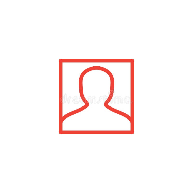 Avatar Line Red Icon on White Background. Red Flat Style Vector ...
