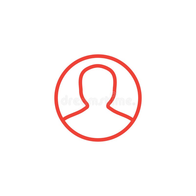 Avatar Red Icon on White Background. Red Flat Style Vector Illustration ...