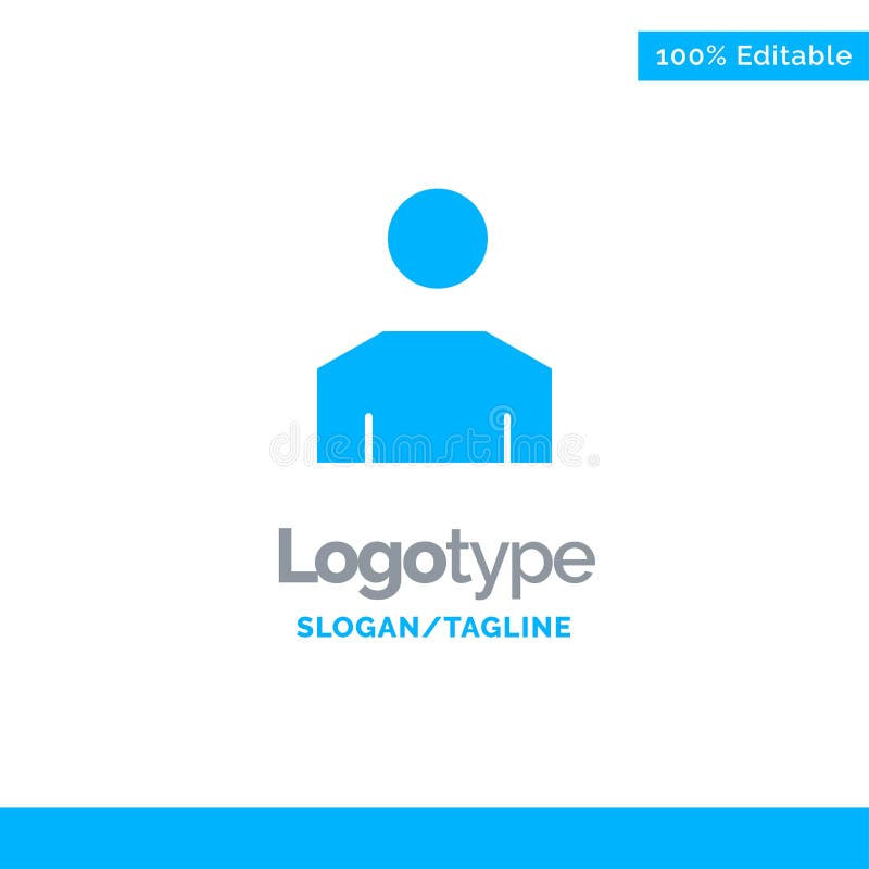 Avatar, Male, People, Profile Blue Solid Logo Template. Place for ...