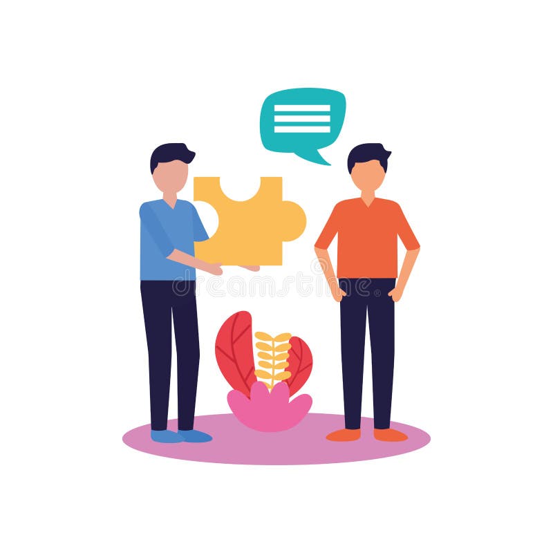 Avatar Men with Teamwork Icon Vector Design Stock Illustration ...