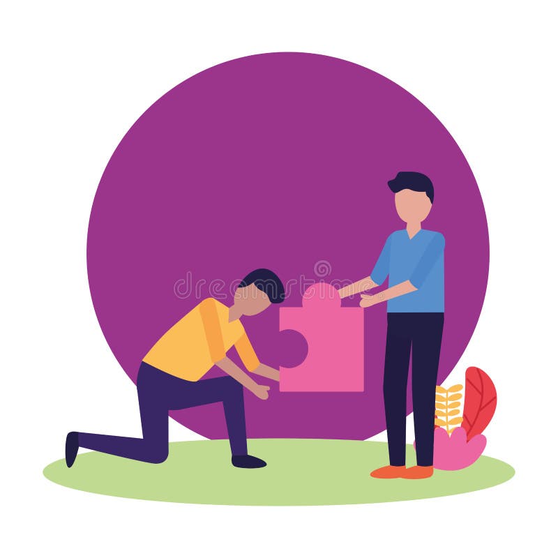 Avatar Men with Teamwork Icon Vector Design Stock Illustration ...