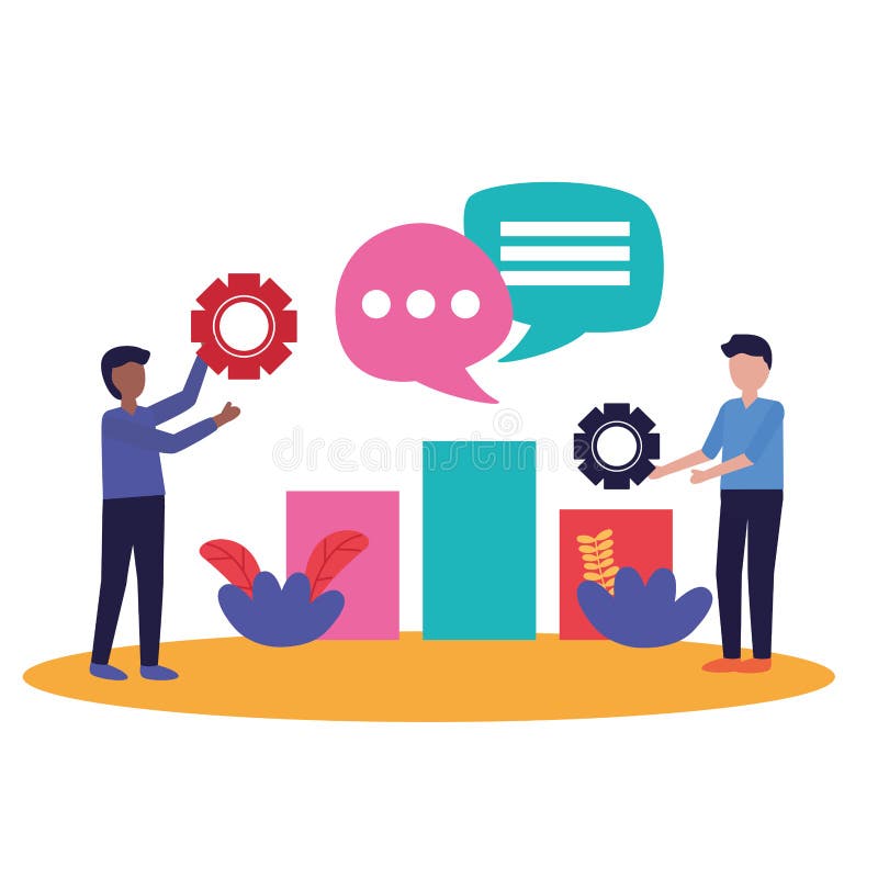 Avatar Men with Teamwork Icon Vector Design Stock Illustration ...