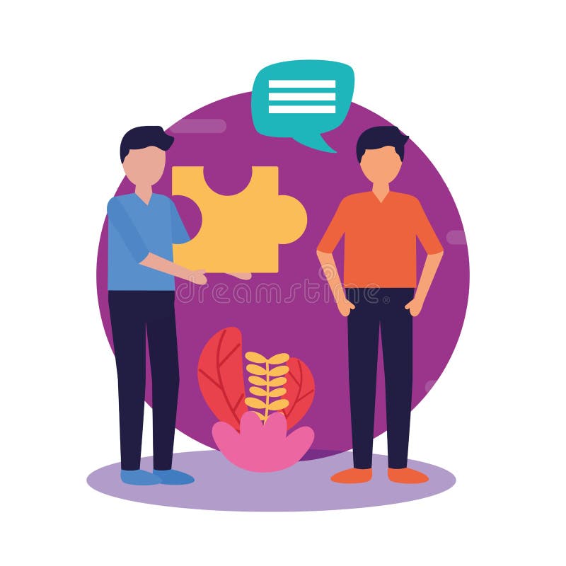 Avatar Men with Teamwork Icon Vector Design Stock Illustration ...