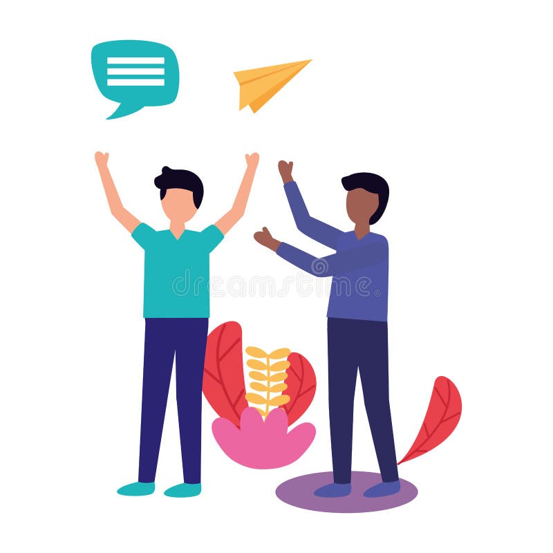 Avatar Men with Teamwork Icon Vector Design Stock Illustration ...