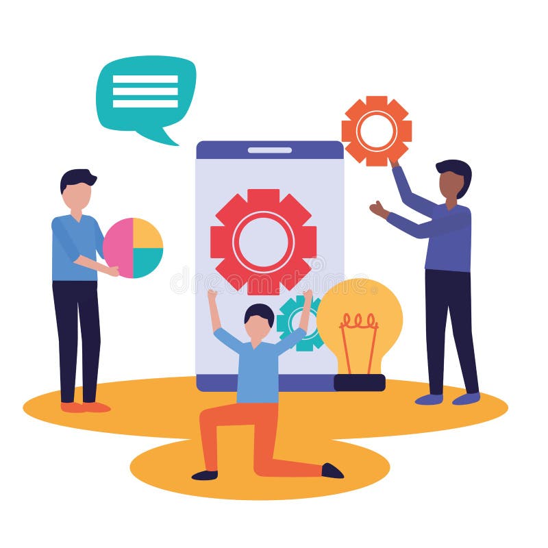 Avatar Men with Teamwork Icon Vector Design Stock Illustration ...