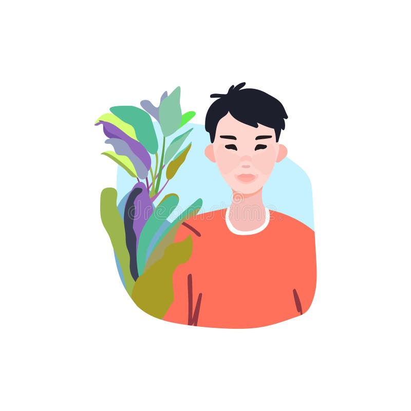 Avatar in a Modern Minimalist Style. the Guy in the Red Sweater. Anime ...