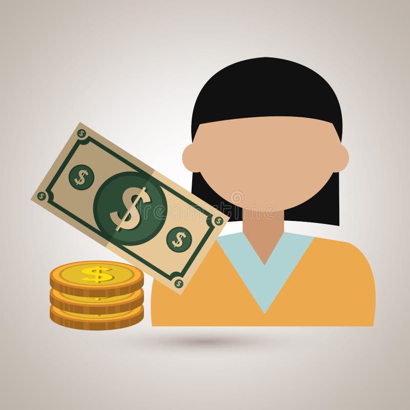 Avatar money bill coin stock illustration. Illustration of dollar ...