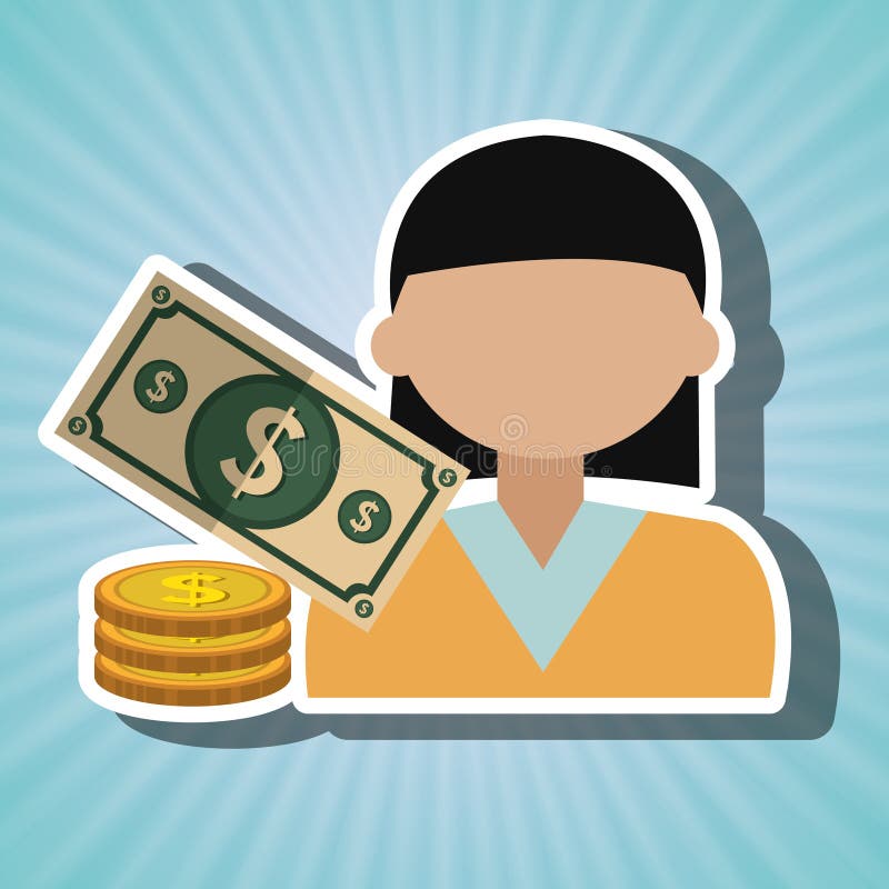 Avatar money bill coin stock illustration. Illustration of fortune ...