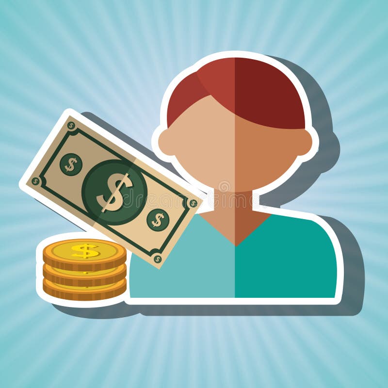 Avatar money bill coin stock illustration. Illustration of dollar ...