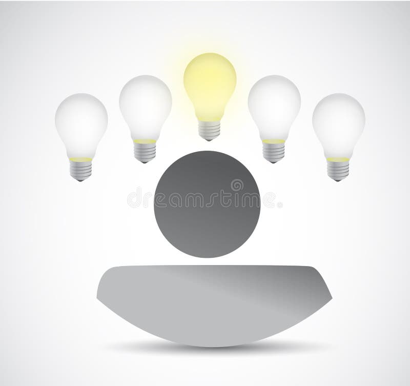 Avatar Over a Light Bulb Illustration Design Stock Illustration ...