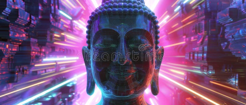 An Avatar of Peace in a Neon Cyberscape Balancing the Binary with ...