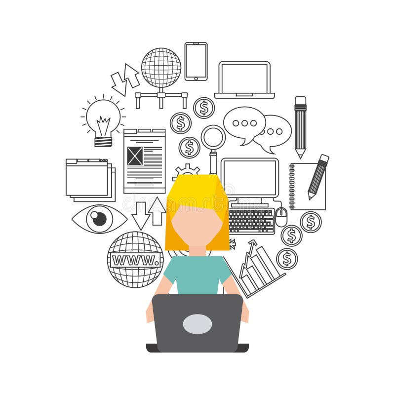 Avatar Computer Device Network Icon Stock Vector - Illustration of ...