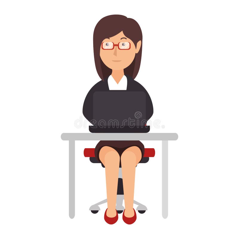 Avatar Persoons Werkend Pictogram Vector Illustratie - Illustration of ...