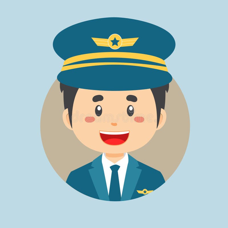 Avatar of a Pilot Character Stock Vector - Illustration of professional ...