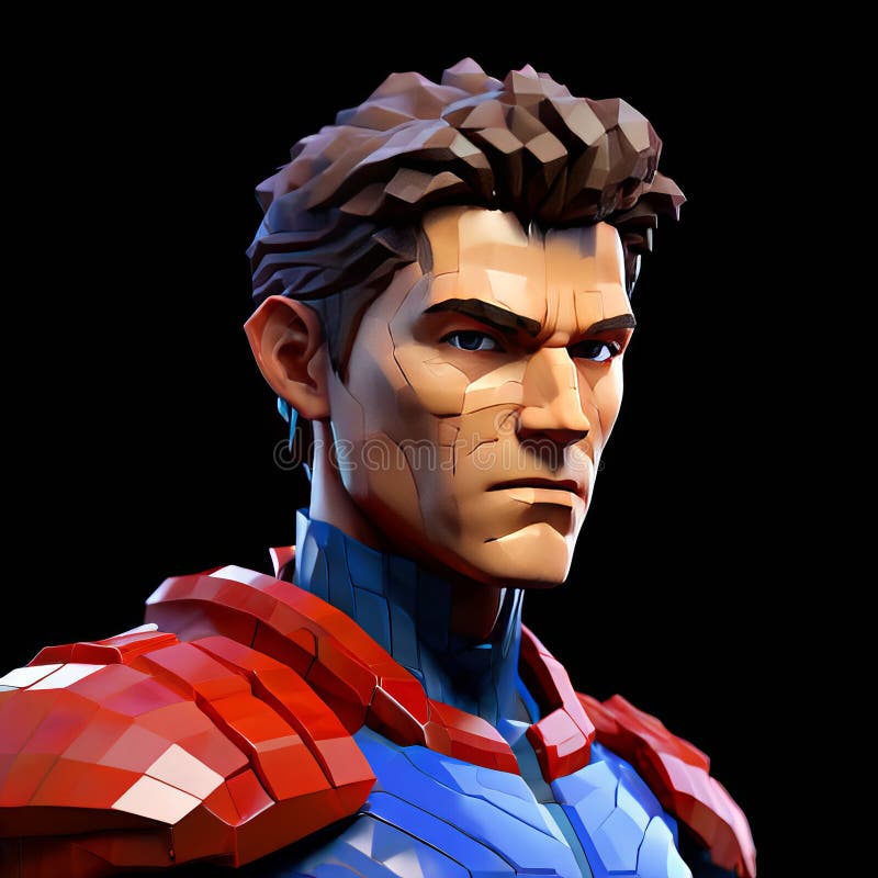 An Avatar of a Pixelated Hero with a Heroic Pose and a Stock ...