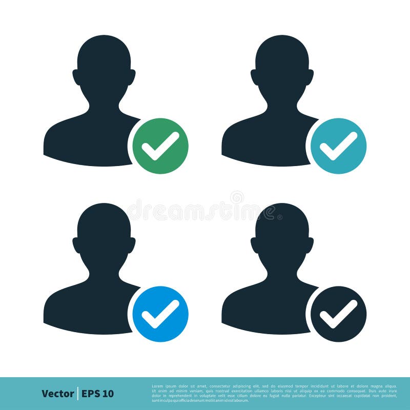 Avatar Profile Confirm Friend Icon Vector Logo Template Illustration ...