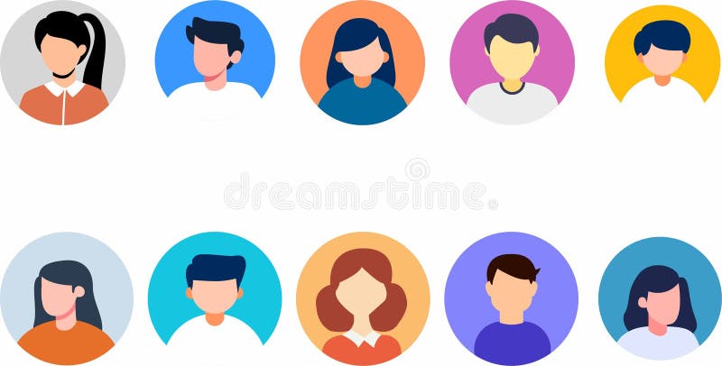 Avatar Profile Icon Set Collection Stock Vector - Illustration of faces ...