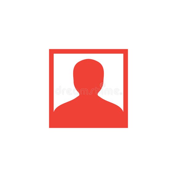 Avatar Red Icon on White Background. Red Flat Style Vector Illustration ...