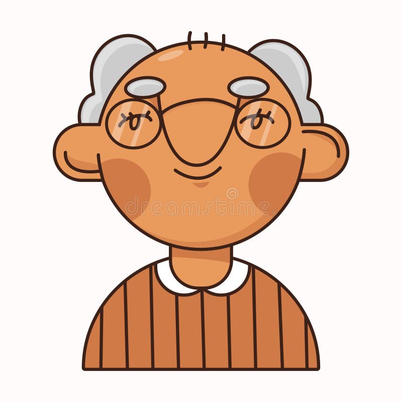 Avatar of Senior Elderly Man Isolated Stock Vector - Illustration of ...
