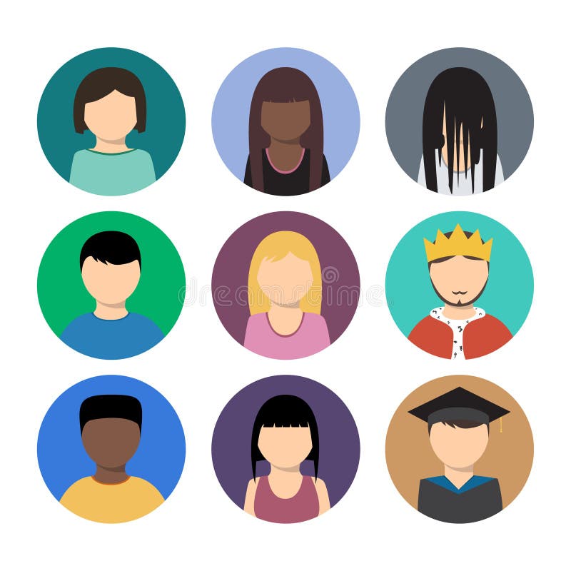 Avatar Set. Character Icons. Vector Illustration Stock Vector ...