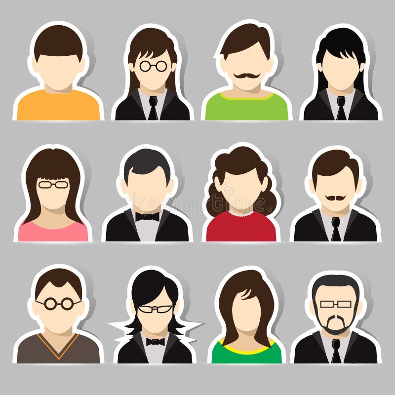 Avatar sticker set stock vector. Illustration of isolated - 42923762