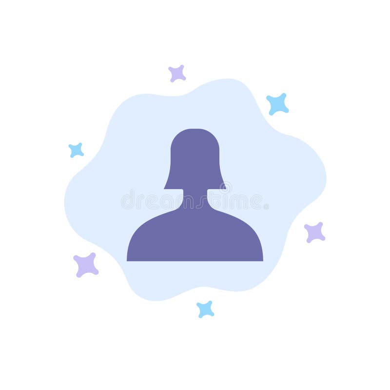 Avatar, Support, Woman Blue Icon on Abstract Cloud Background Stock ...