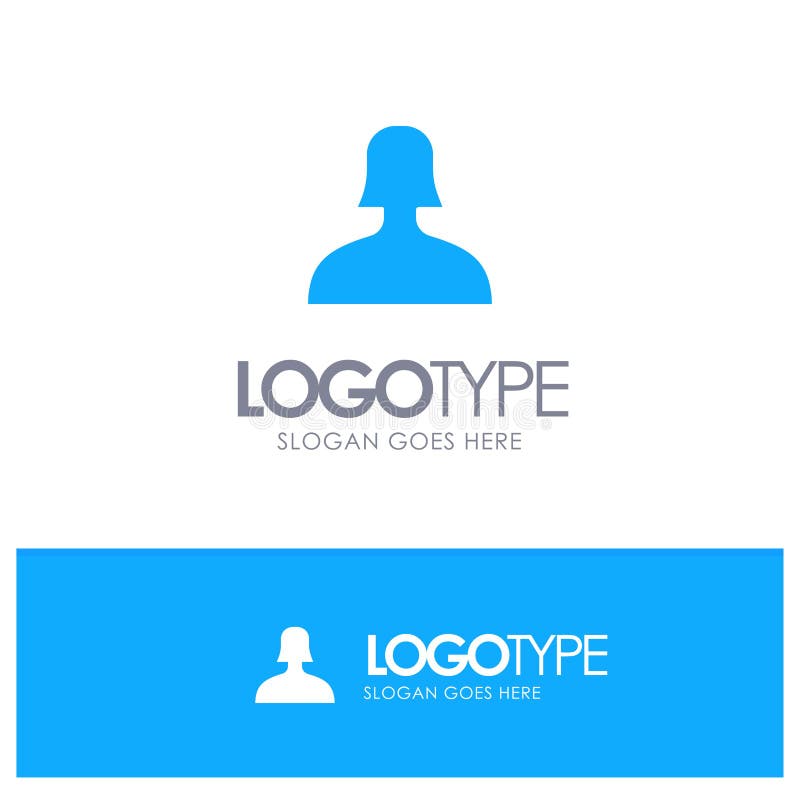 Avatar, Support, Woman Blue Solid Logo with Place for Tagline Stock ...