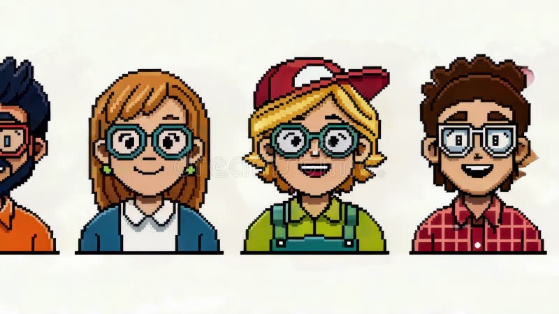 Avatar Thumbnails a Section of Small Pixel Art Avatars Representing ...