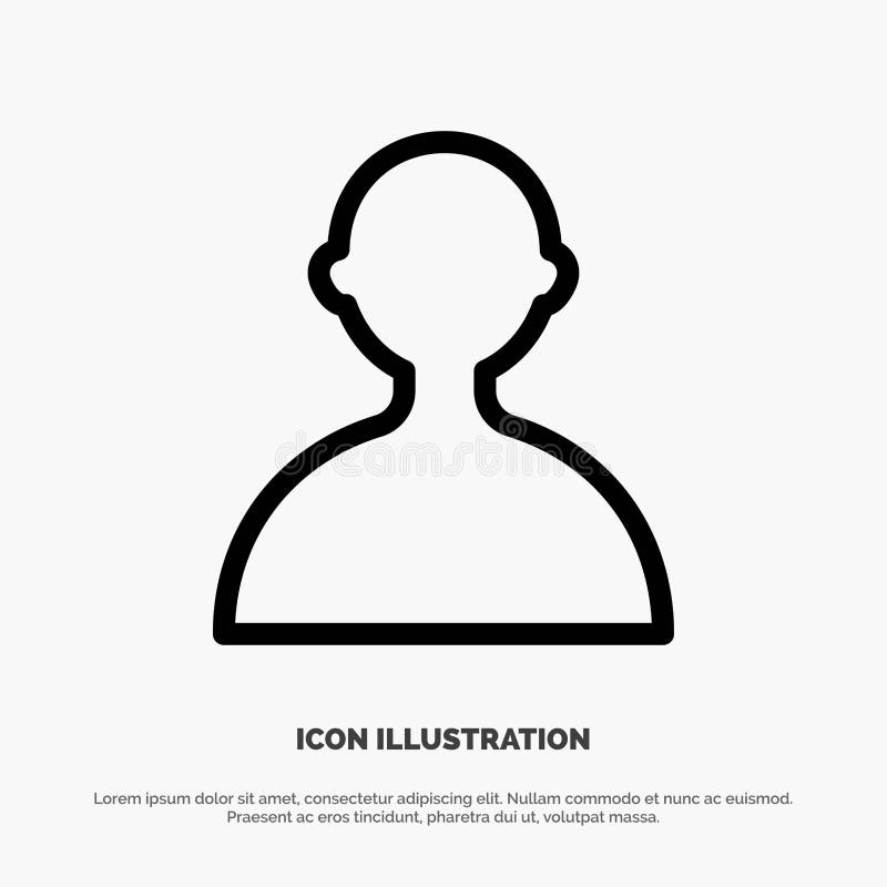 Avatar, User, Basic Line Icon Vector Stock Vector - Illustration of ...