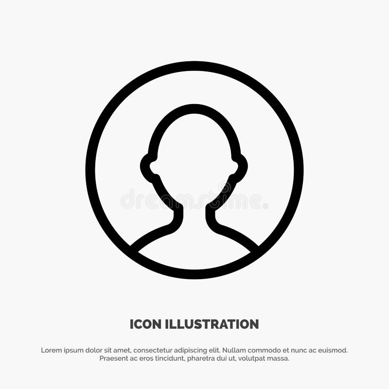Avatar, User, Profile Line Icon Vector Stock Vector - Illustration of ...