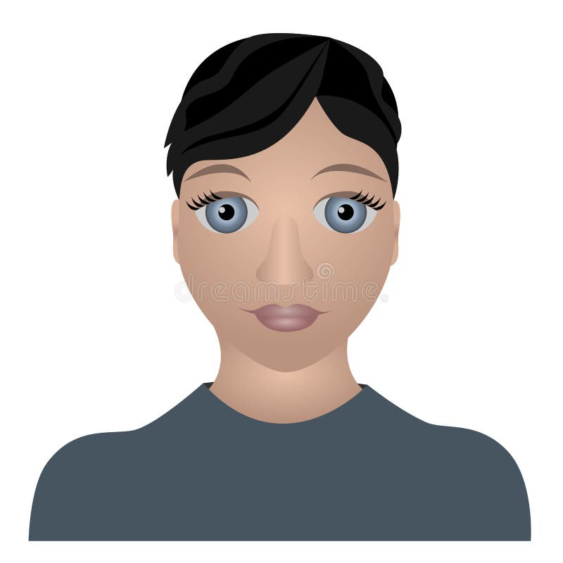 Avatar Woman Face Blue Eyes Stock Vector - Illustration of women, human ...