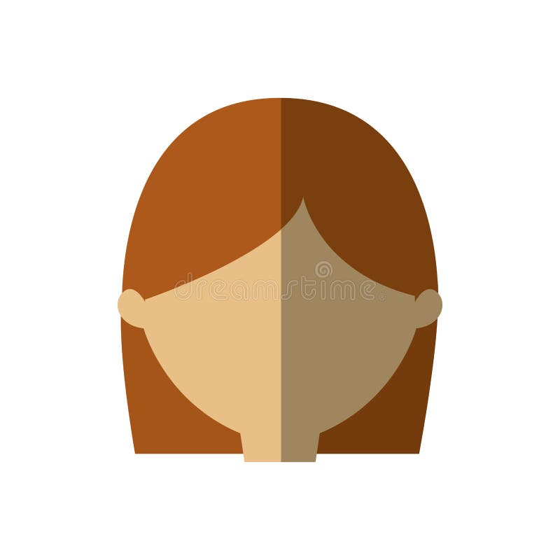 Avatar Woman Face Head Graphic Shadow Stock Illustration - Illustration ...