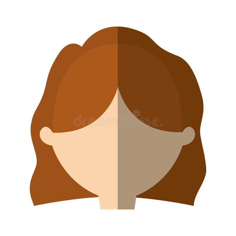 Avatar Woman Face Simple Style Shadow Stock Illustration - Illustration ...