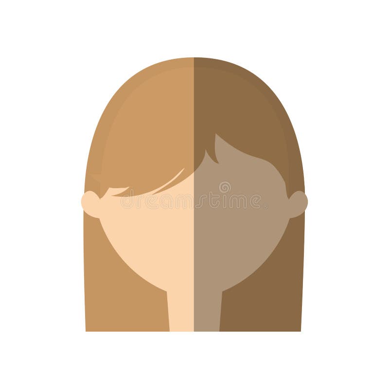 Avatar Woman Face Style Modern Shadow Stock Illustration - Illustration ...