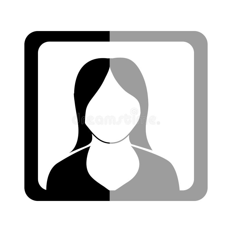 Avatar Woman Inside Black and Grey Frame, Graphic Stock Illustration ...