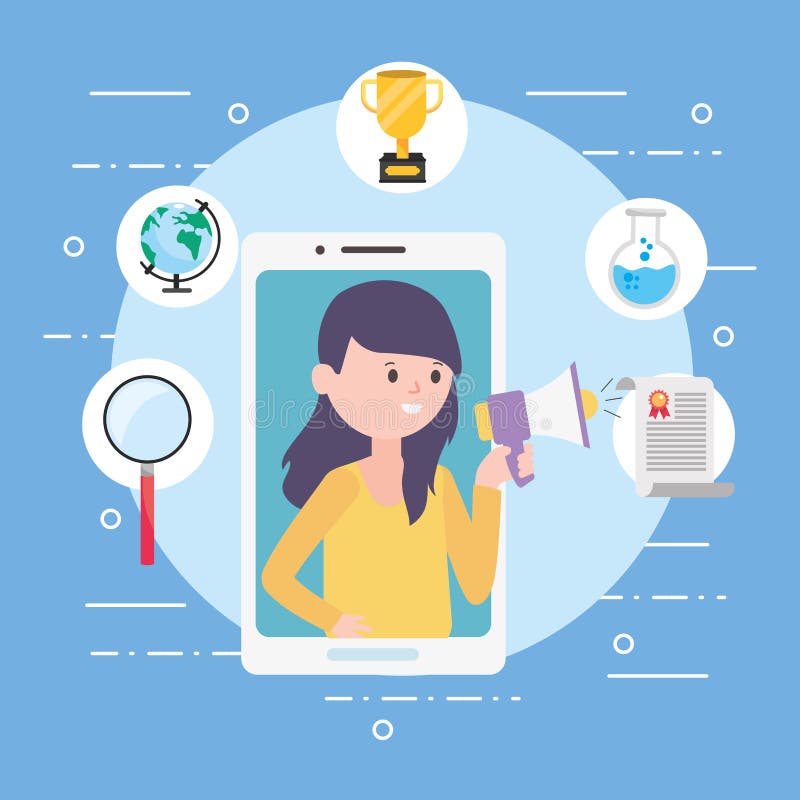 Avatar Woman and Learning Online Concept Vector Design Stock Vector ...