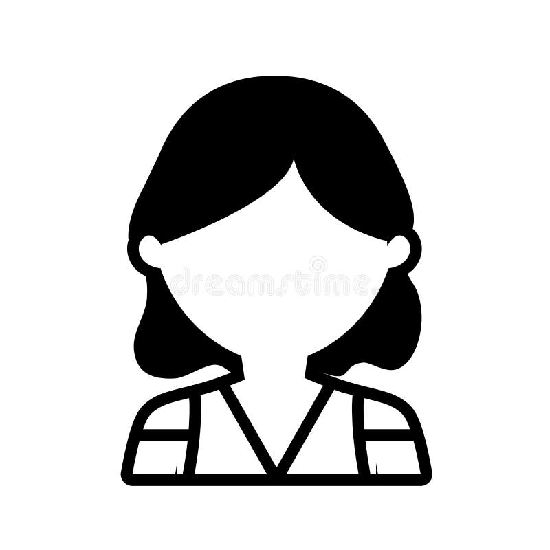 Avatar Woman Simple Style Outline Stock Illustration - Illustration of ...
