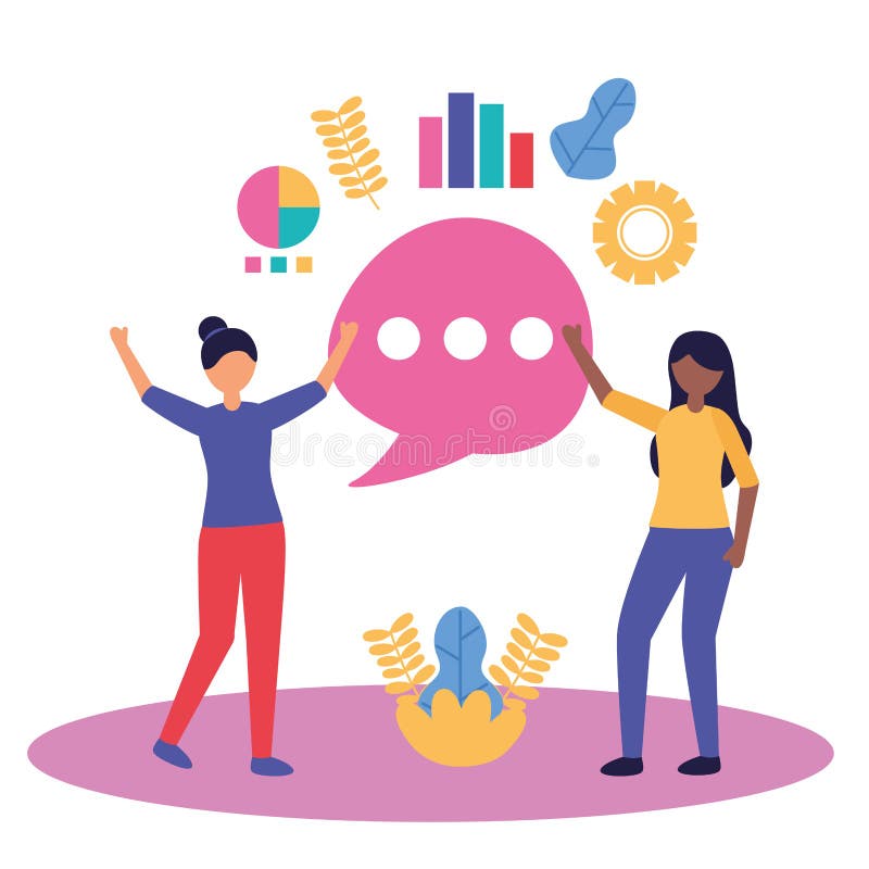 Avatar Women with Teamwork Icon Vector Design Stock Illustration ...