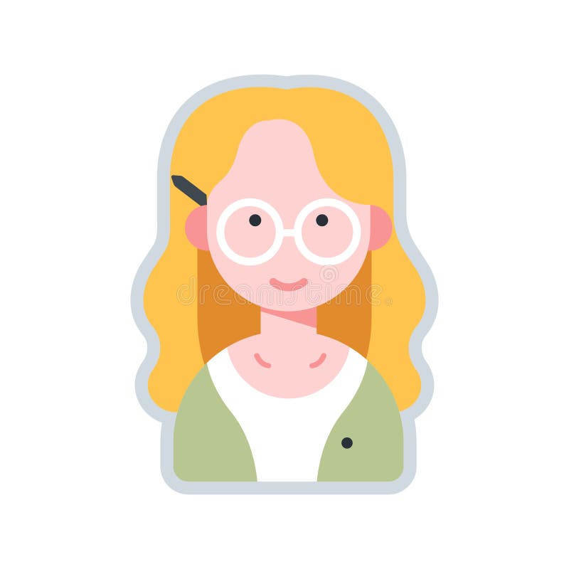 Avatar Writer Flat Illustration Stock Vector - Illustration of profile ...