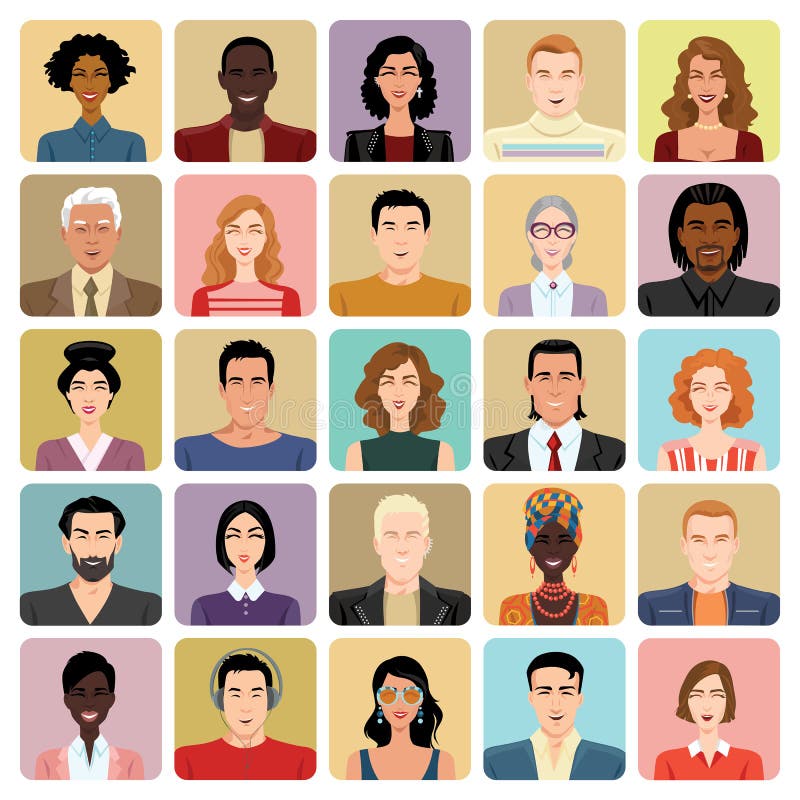 Avatars in cartoon style. stock vector. Illustration of isolated - 97931462