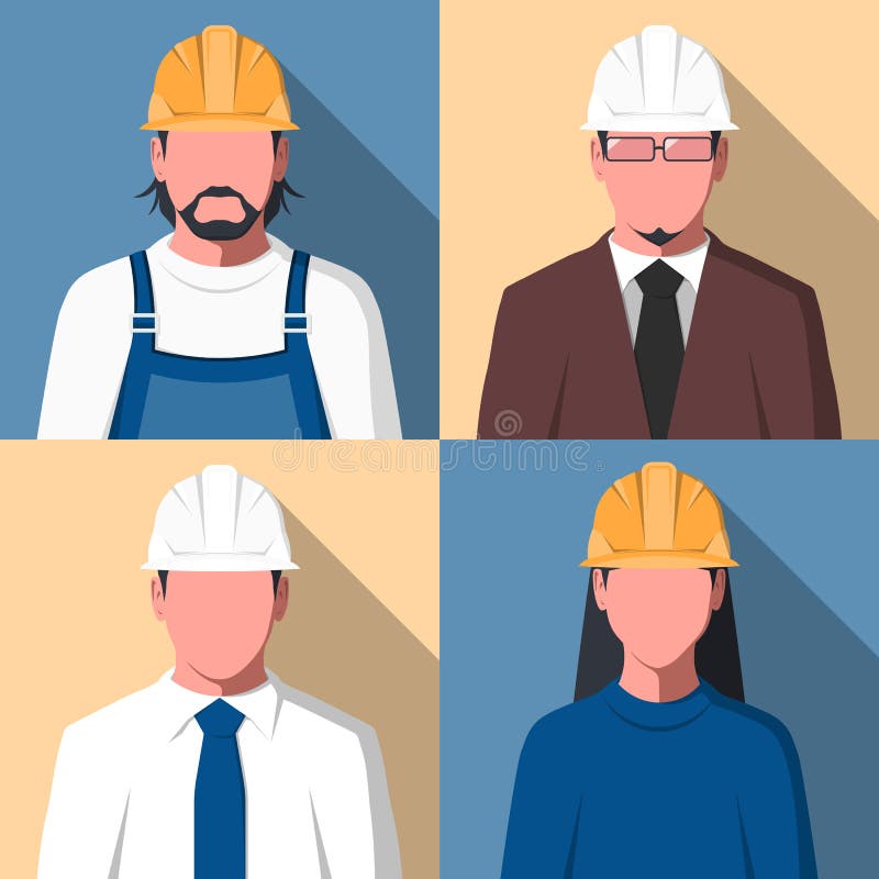 Avatars of Construction Workers Stock Vector - Illustration of ...